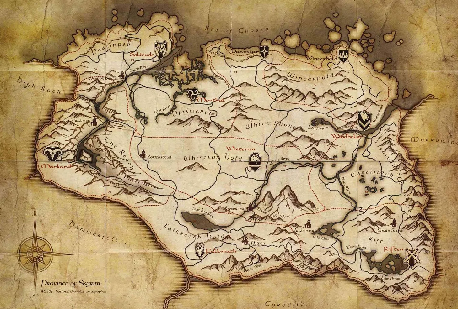 Skyrim's Map is Large and Extremely Detailed; See it and Believe It