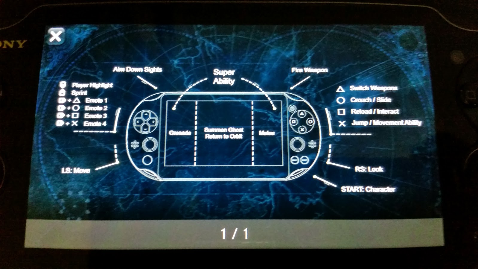 Destiny Remote Play PS4 to PS Vita Controller Layout Revealed