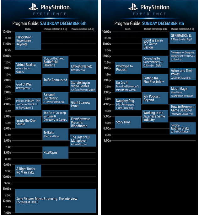 PlayStation Experience Livestream Schedule Revealed