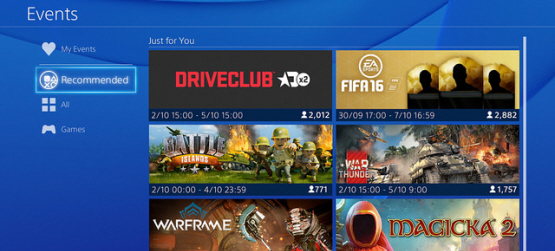 PS4 Events App Detailed by Sony