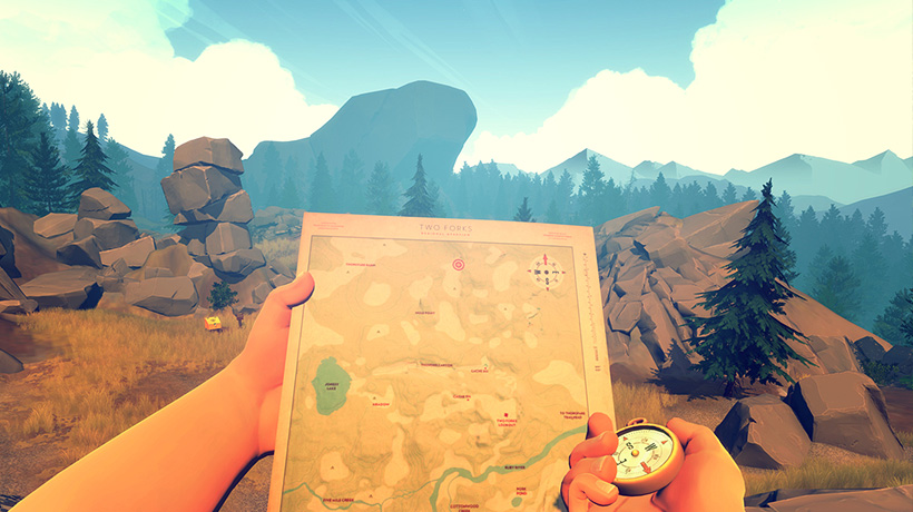 Firewatch Map Now Printable for Co-Op Play