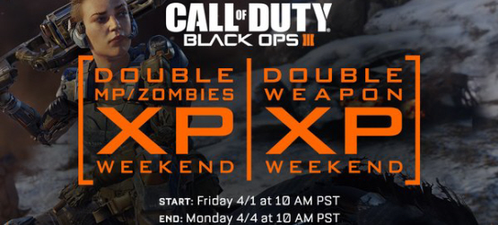 Call of Duty Black Ops 3 Double XP Weekend Starts Today at 10am PT/1pm ET