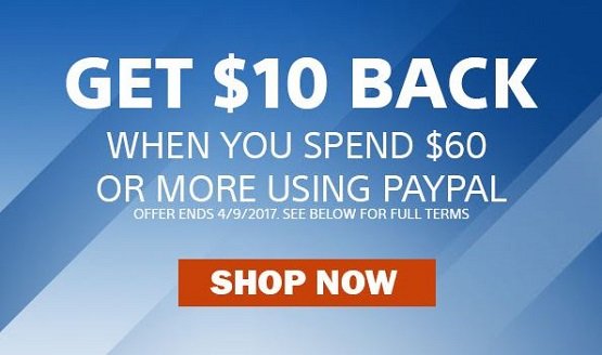 Get $10 PS Store Credit for Spending $60 or More via PayPal