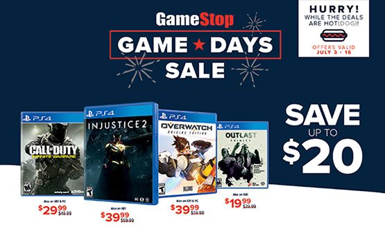 GameStop Sale for Fourth of July Game Days Sale Runs from July 3 to 16