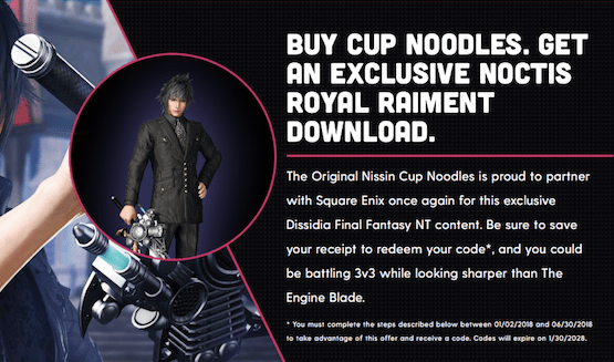 Yeah, There's Dissidia Final Fantasy NT Cup Noodles DLC