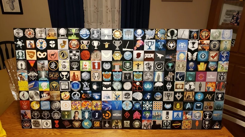 PlayStation Trophies: Player Creates Nifty Canvas of 200 Platinums
