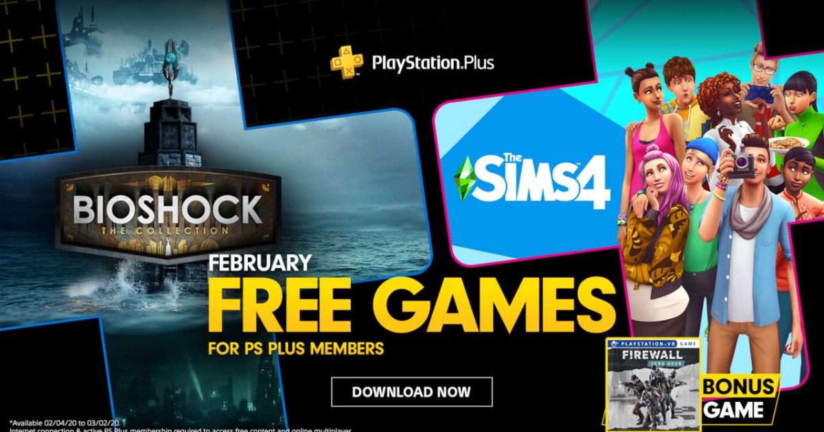 PS Plus February 2020, Sims 4, BioShock Collection, and a PSVR Game
