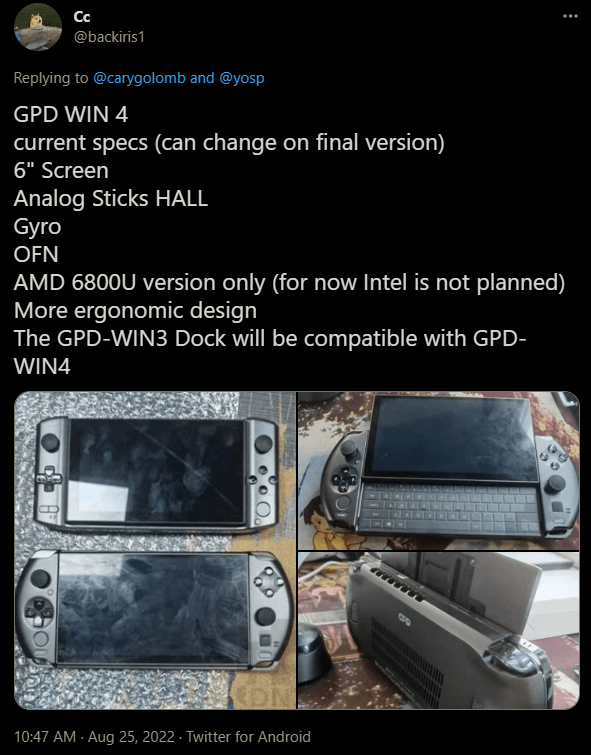 GPD Win 4 Leaked Images Show PS Vita 2-Like Design - PlayStation LifeStyle