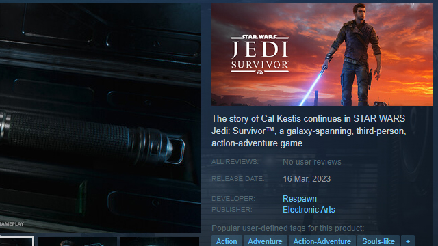 Star Wars Jedi: Survivor Release Date Leaks on Steam Store ...