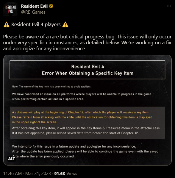Resident Evil 4 Remake Game-breaking Bug Can Ruin Progress - PlayStation LifeStyle